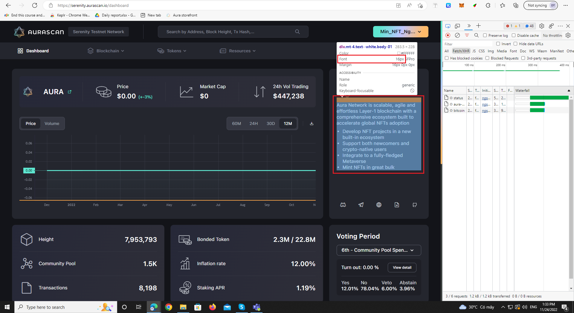 [Aurascan] Improve dashboard · Issue #1233 · aura-nw/aurascan · GitHub