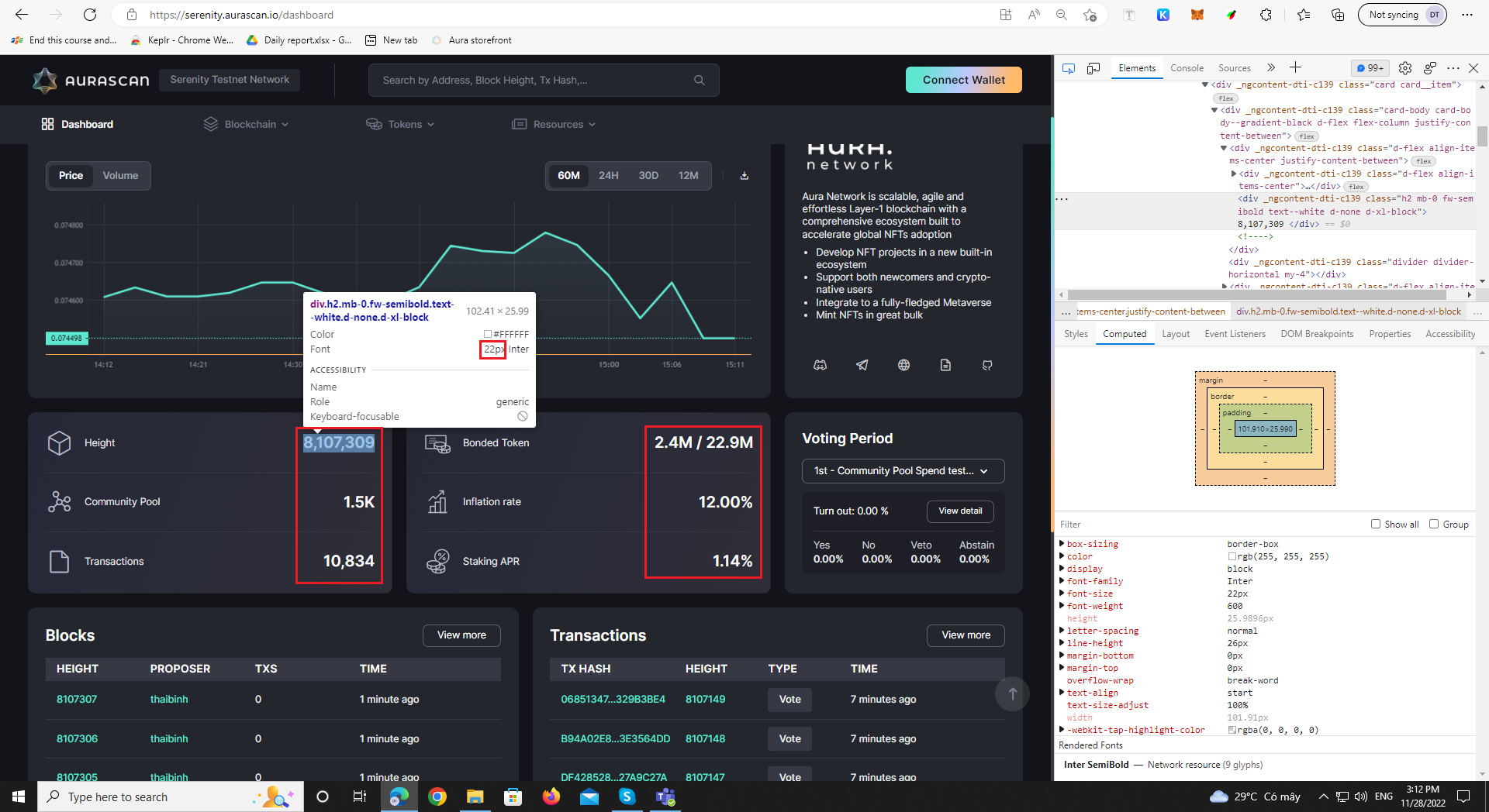 [Aurascan] Improve dashboard · Issue #1233 · aura-nw/aurascan · GitHub