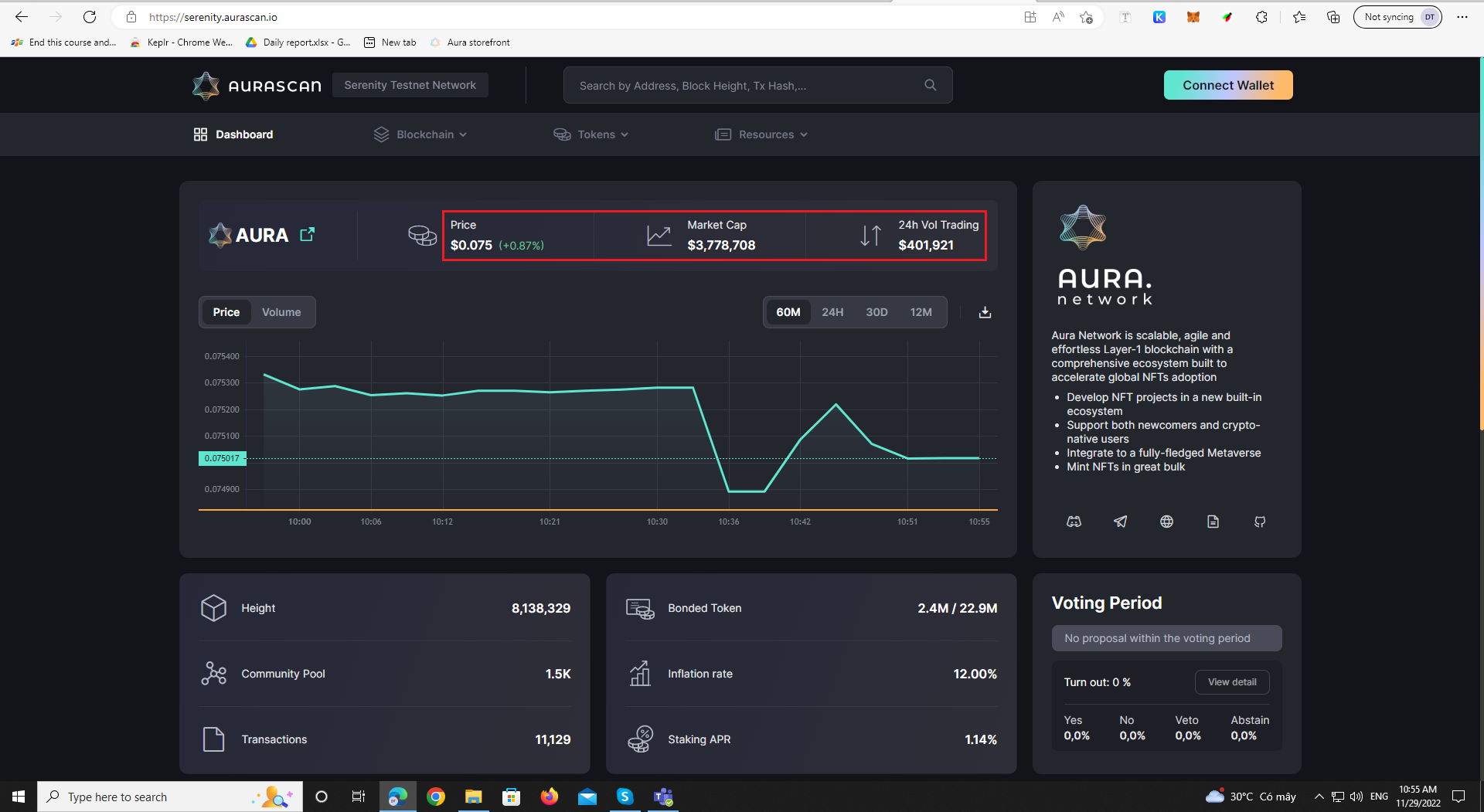 [Aurascan] Improve dashboard · Issue #1233 · aura-nw/aurascan · GitHub