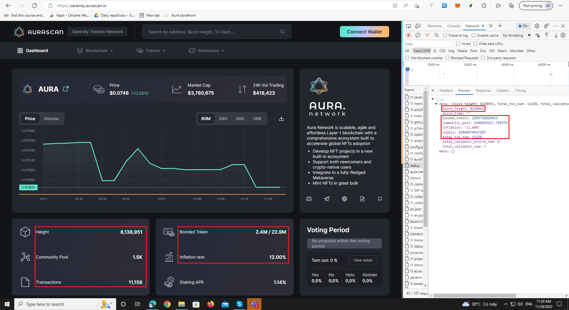 [Aurascan] Improve dashboard · Issue #1233 · aura-nw/aurascan · GitHub