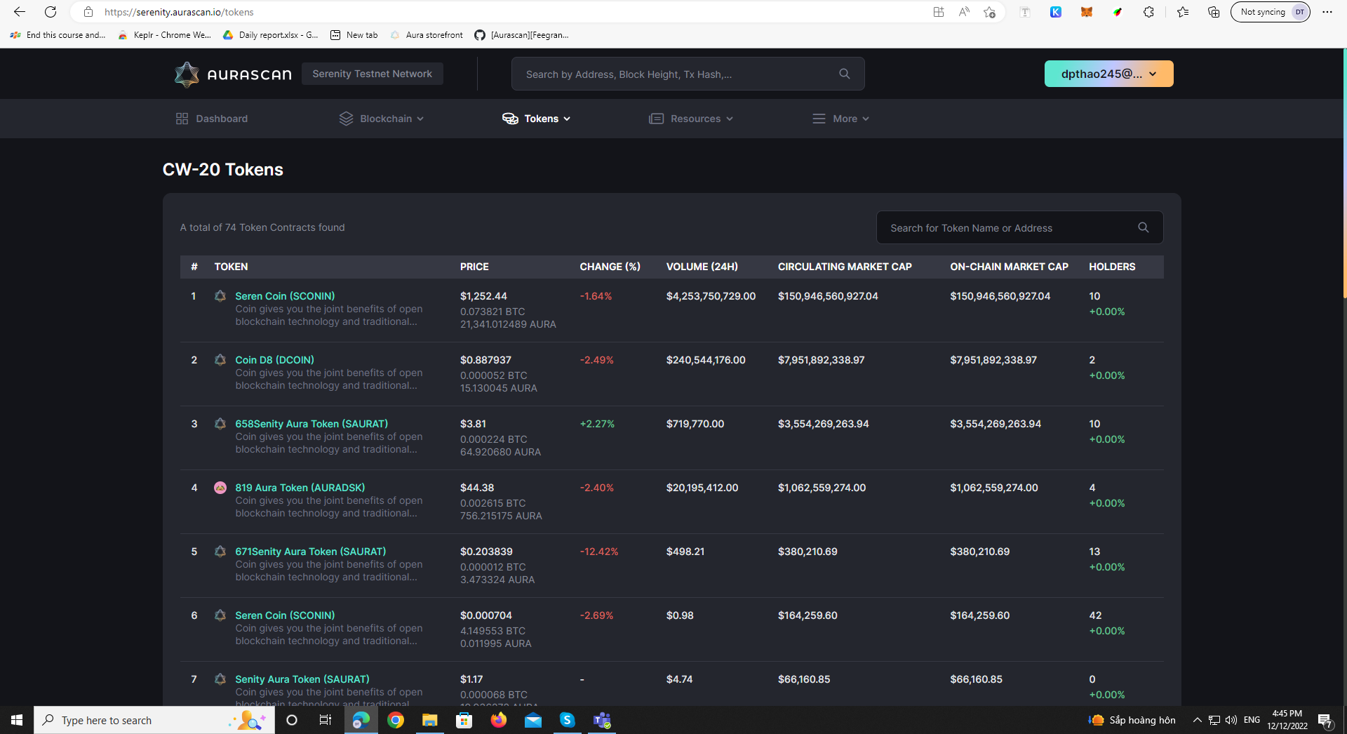 [Aurascan][CW20][TokensList][TokenDetails] Some UI issues · Issue #1352 · aura-nw/aurascan · GitHub