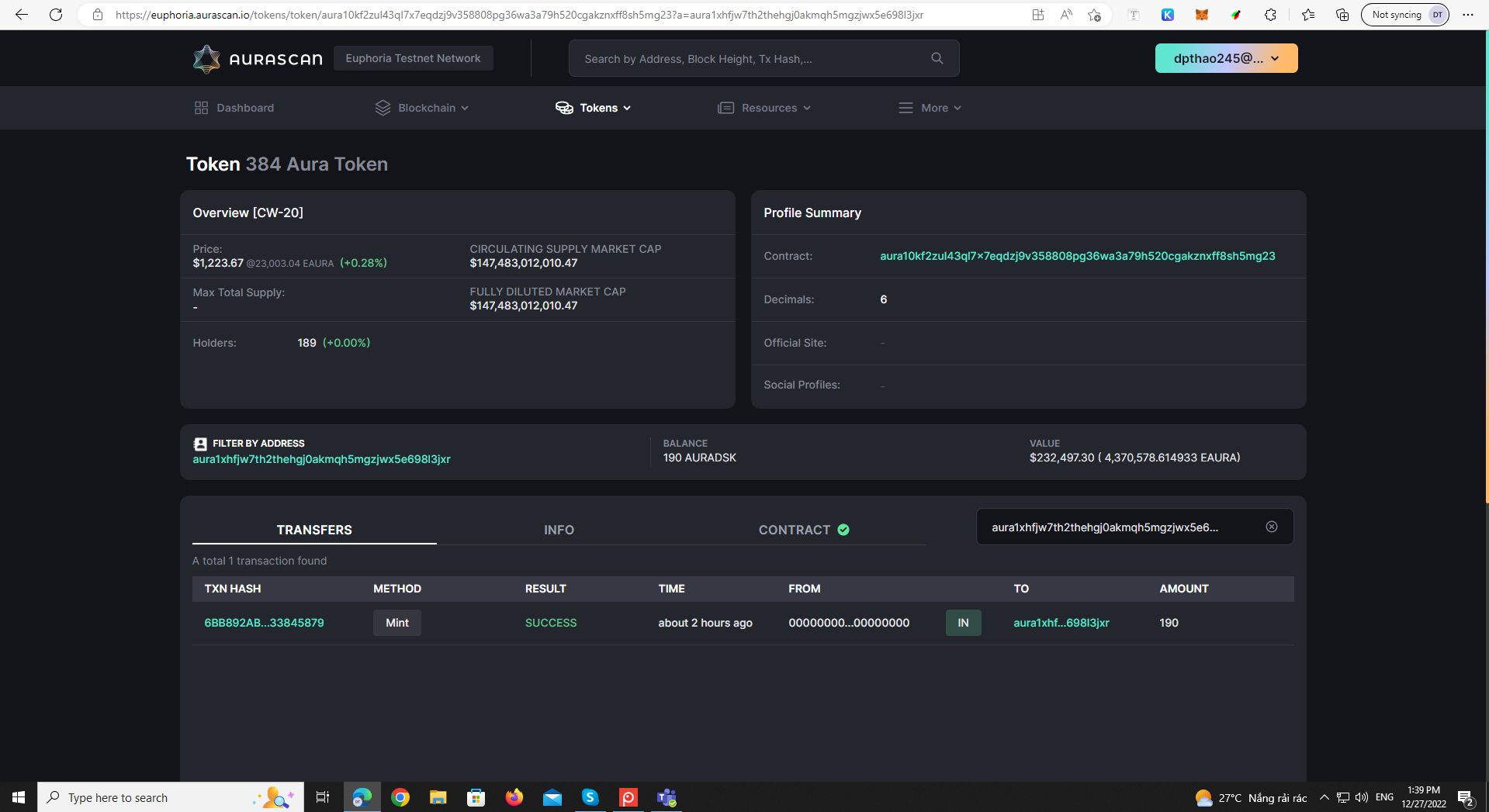 [Enhancement] Rename field in Token detail screen · Issue #1303 · aura-nw/aurascan · GitHub