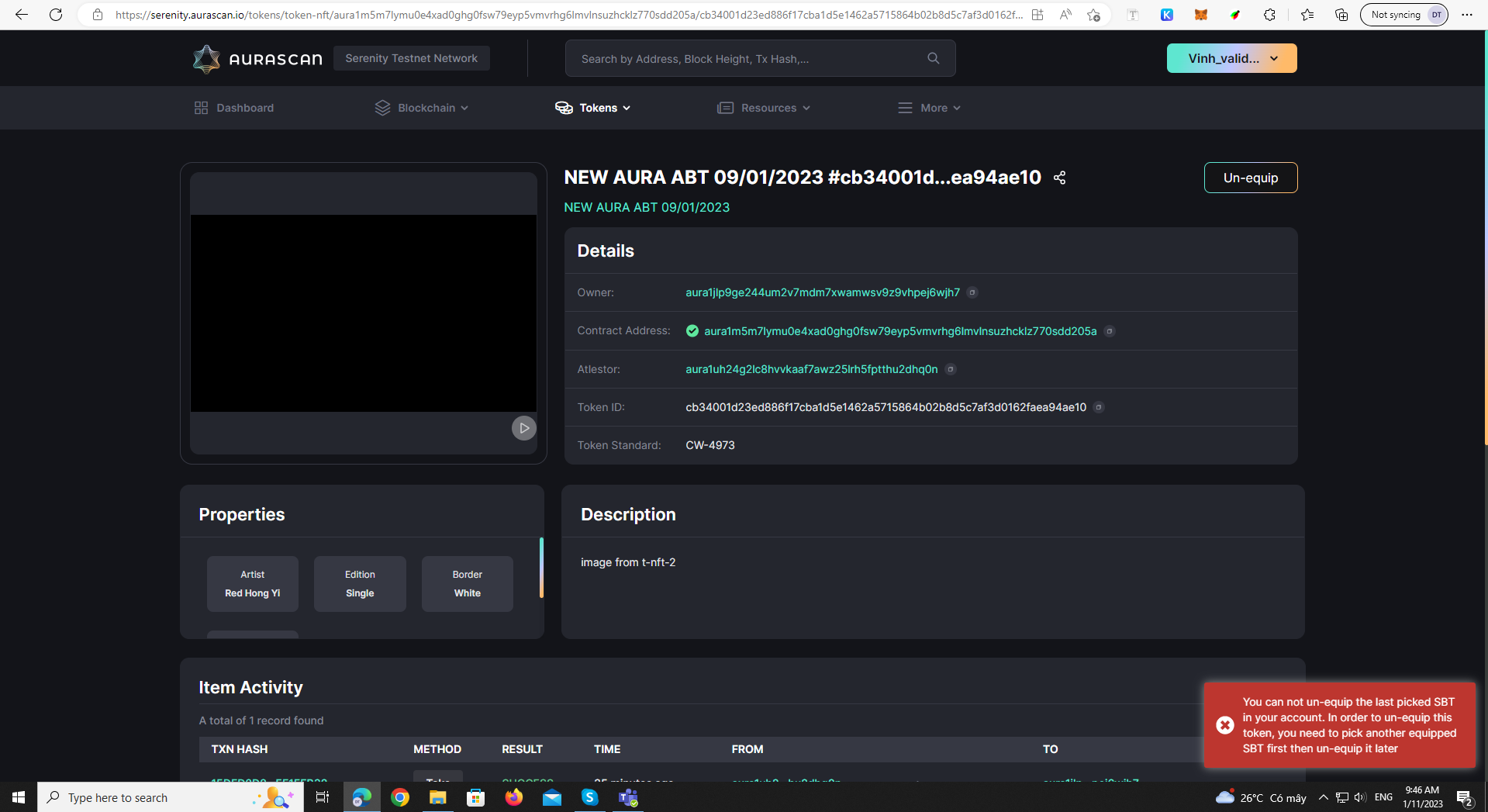 [Soulbound Token] Enhance flow for soulbound token receiver · Issue #1402 · aura-nw/aurascan ...