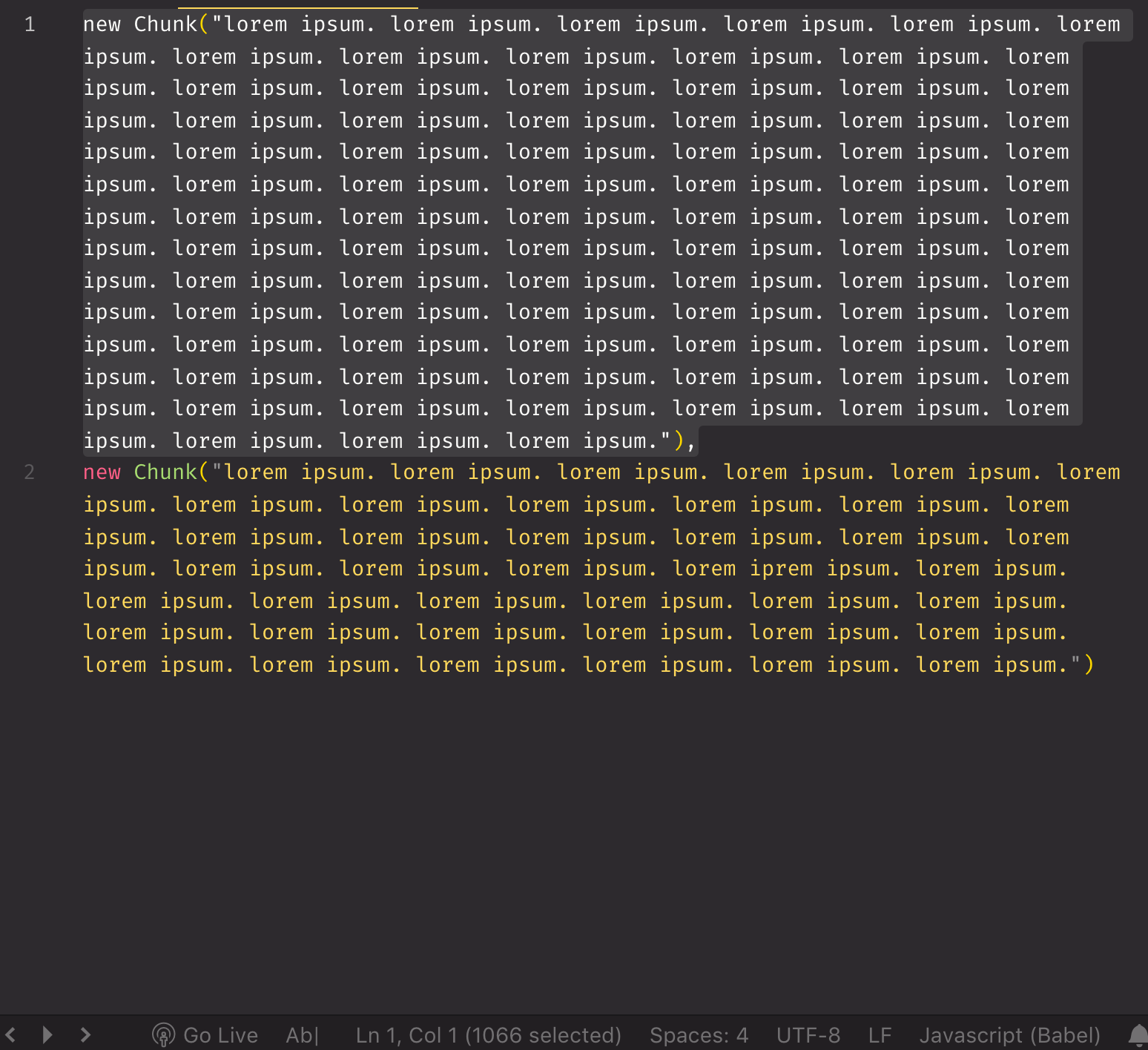 Long JS strings are not formatted · Issue #60563 · microsoft/vscode ...