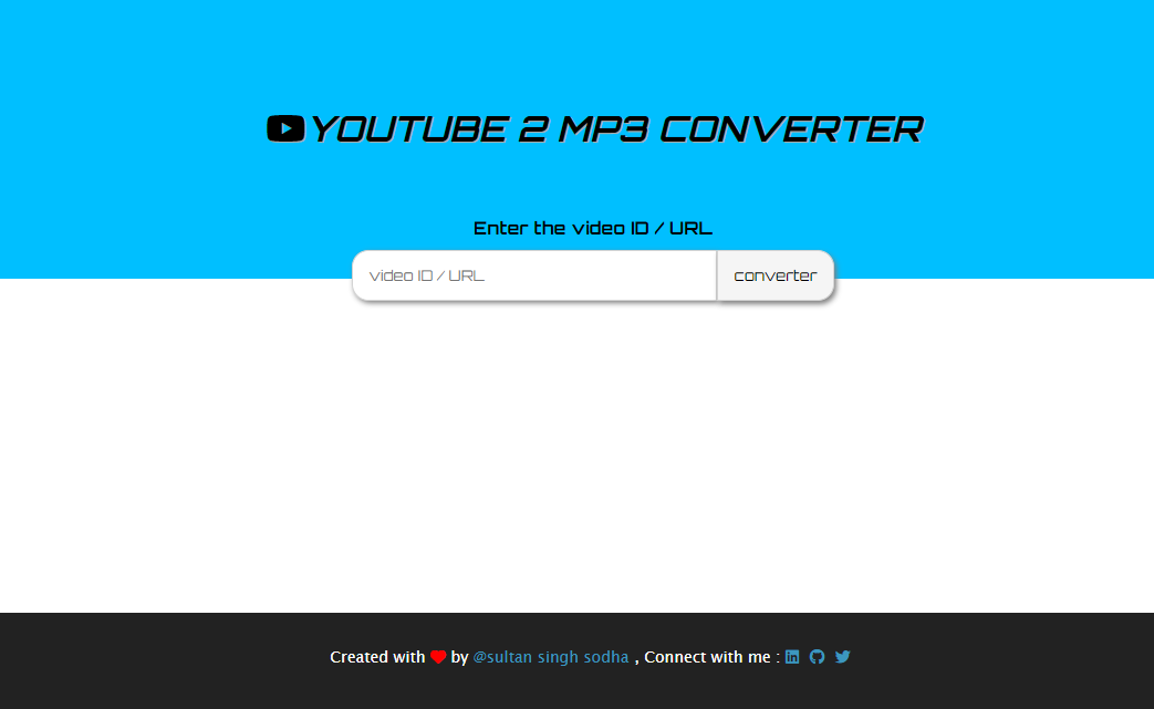 GitHub - sultansingh731/yt2mp3: download your favorite youtube video to mp3