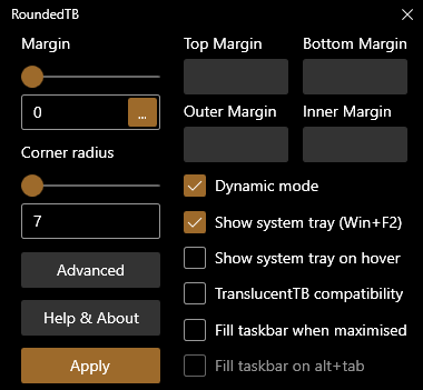 Dynamic Mode not working correctly · Issue #322 · RoundedTB/RoundedTB · GitHub
