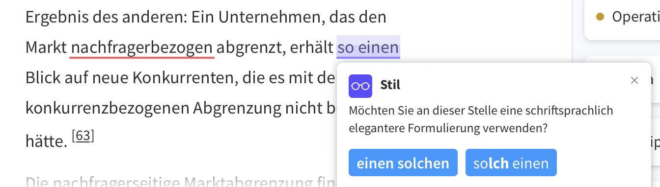 [de] "so einen" im Sinne von "auf diesem Weg einen" wird falsch zu ...