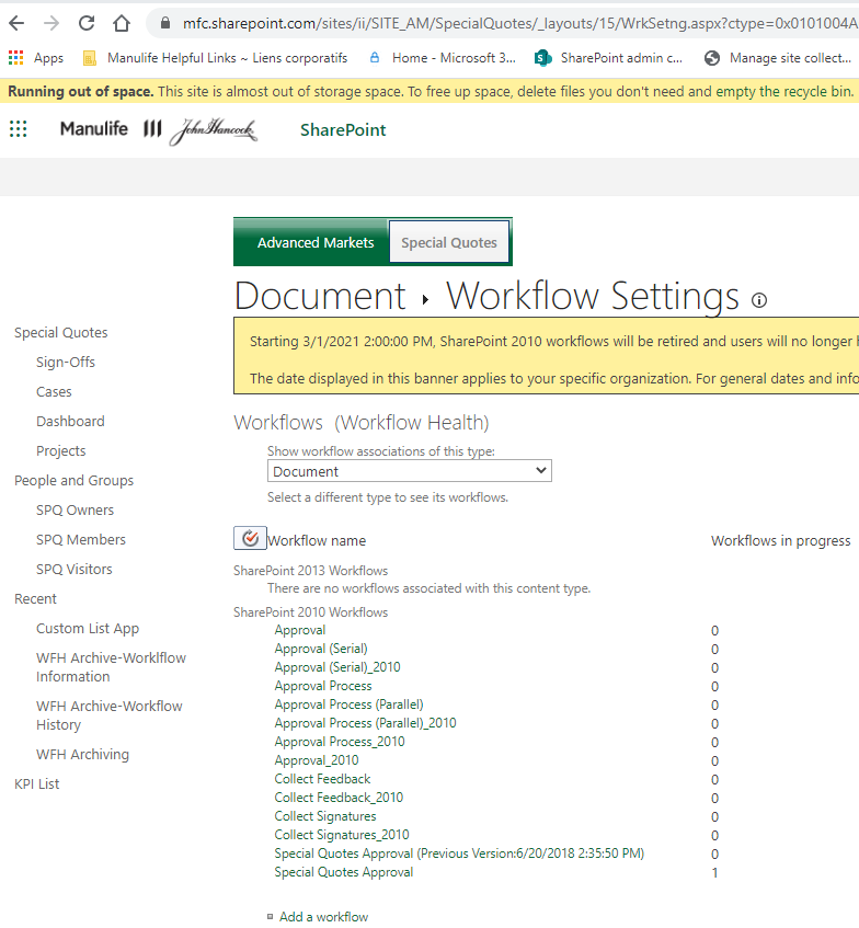 Modernization Scanner did not show the Document Content Type workflows ...