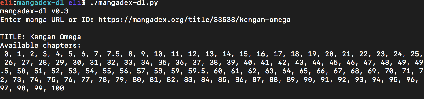 Fails to show chapter 100 after the MD API v2 upgrade · Issue #28 · frozenpandaman/mangadex-dl ...
