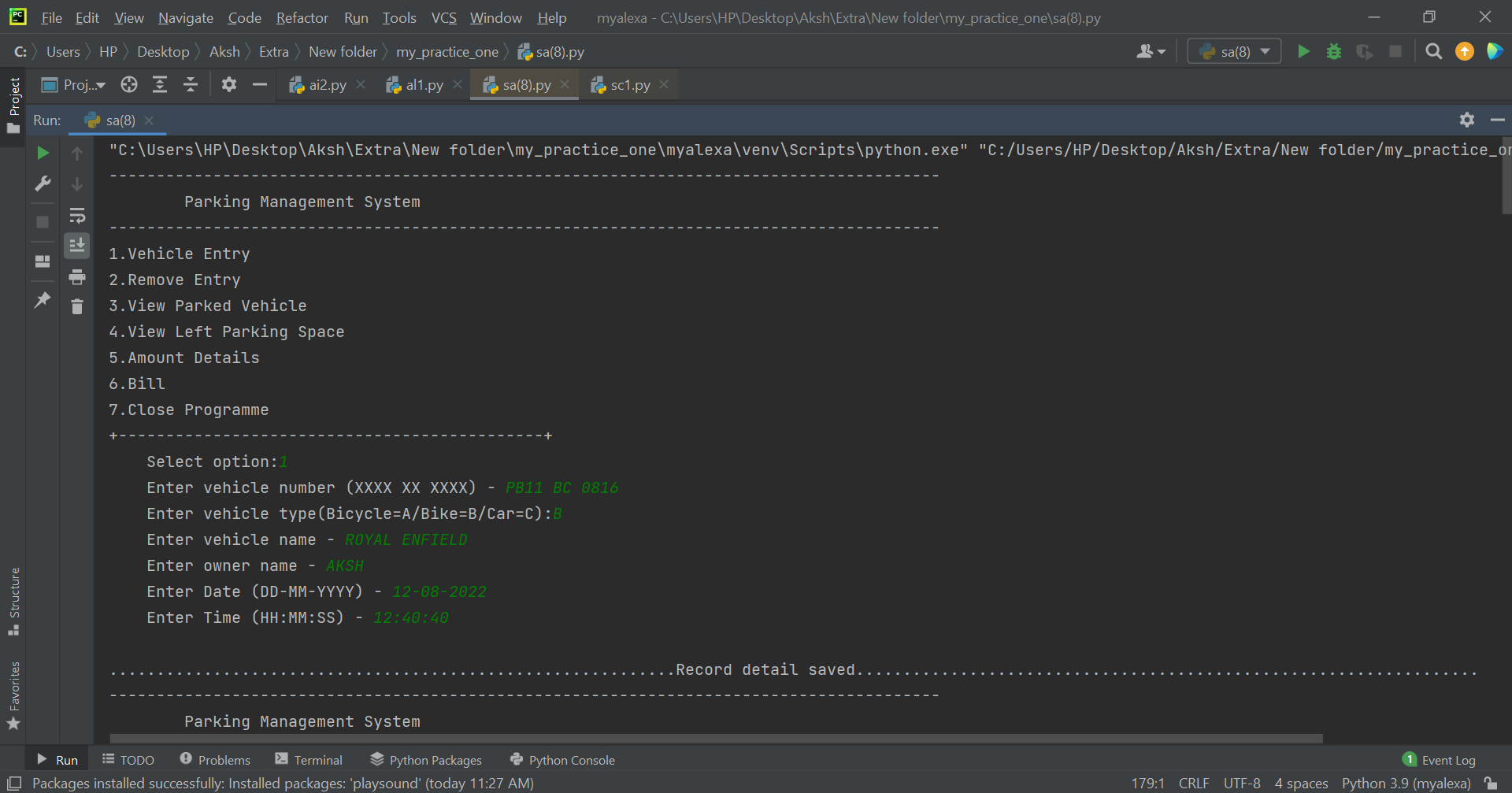 GitHub - gargimahashay/Parking-Management