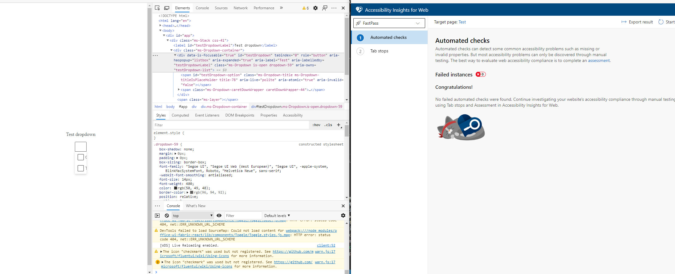 Dropdown with selectedKeys prop causing aria-activedescendant issue ...