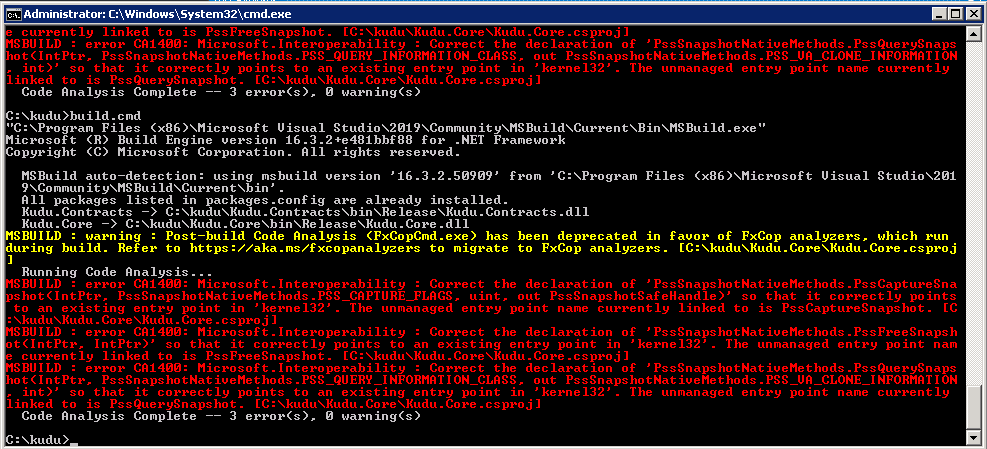 Unable to deploy locally · Issue #3074 · projectkudu/kudu · GitHub