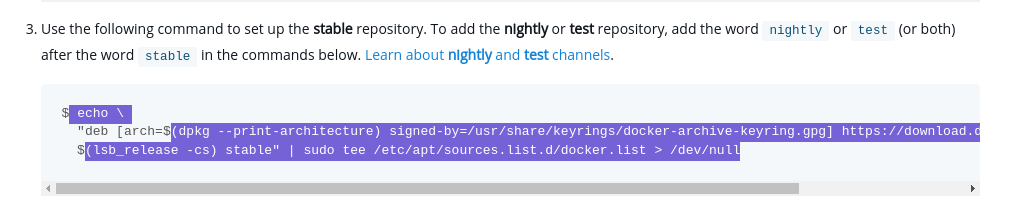 Can't copy-paste Ubuntu install instructions · Issue #14787 · docker/docs · GitHub