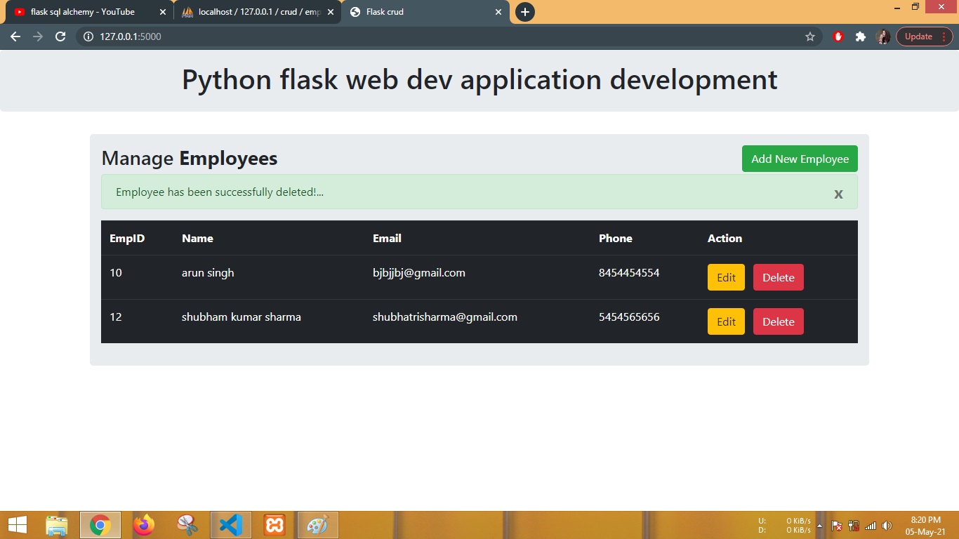 GitHub - PeeusD/FlaskCRUD: This is the CRUD function created using sql alchemy as ORM with MySql ...