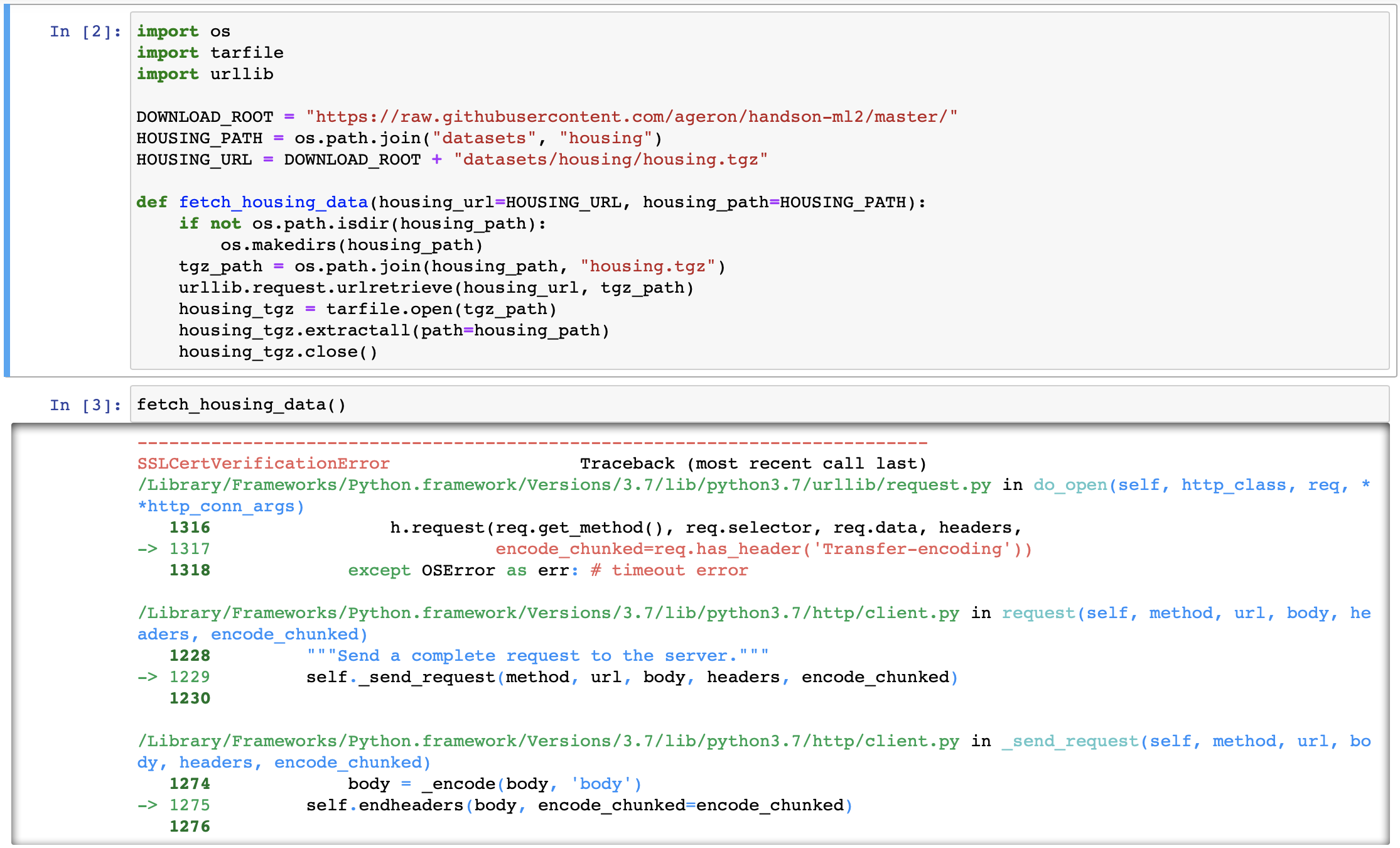 Chapter 2 SSLCertVerificationError · Issue #291 · ageron/handson-ml2 · GitHub