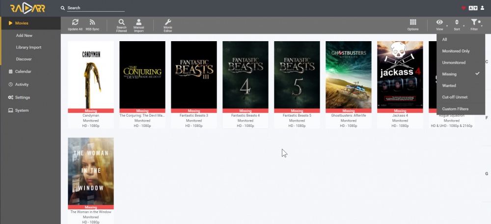 Radarr - Incorrect "Missing" & "Queue" counts. · Issue #540 · linuxserver/Heimdall · GitHub