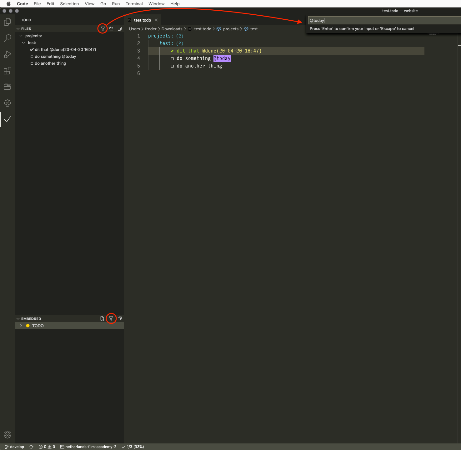 Files view: support filtering · Issue #258 · fabiospampinato/vscode-todo-plus · GitHub