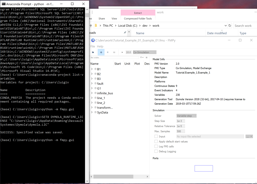 Running Fmus In Gui In Anaconda Using Fmus From Dymola That Require
