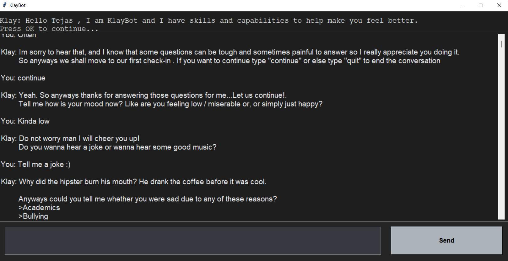 GitHub - tejas2510/Klaybot-v3: A warm, cozy, python voice / chat bot ...