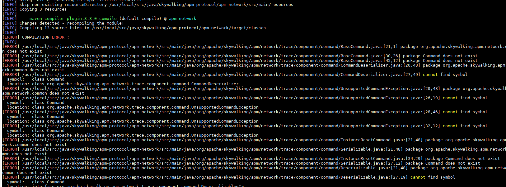 Compile failed · Issue #3832 · apache/skywalking · GitHub