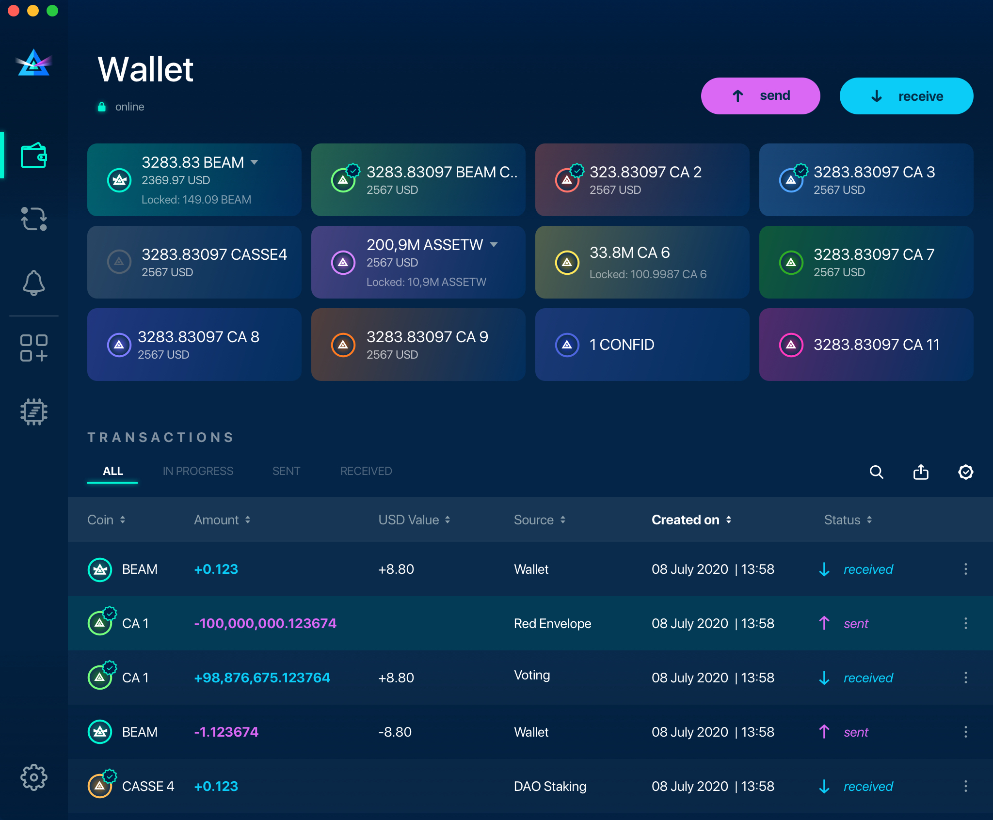 New design for Side menu. Part 2. Add Dao Core dapp icon in sidemenu · Issue #695 · BeamMW/beam ...