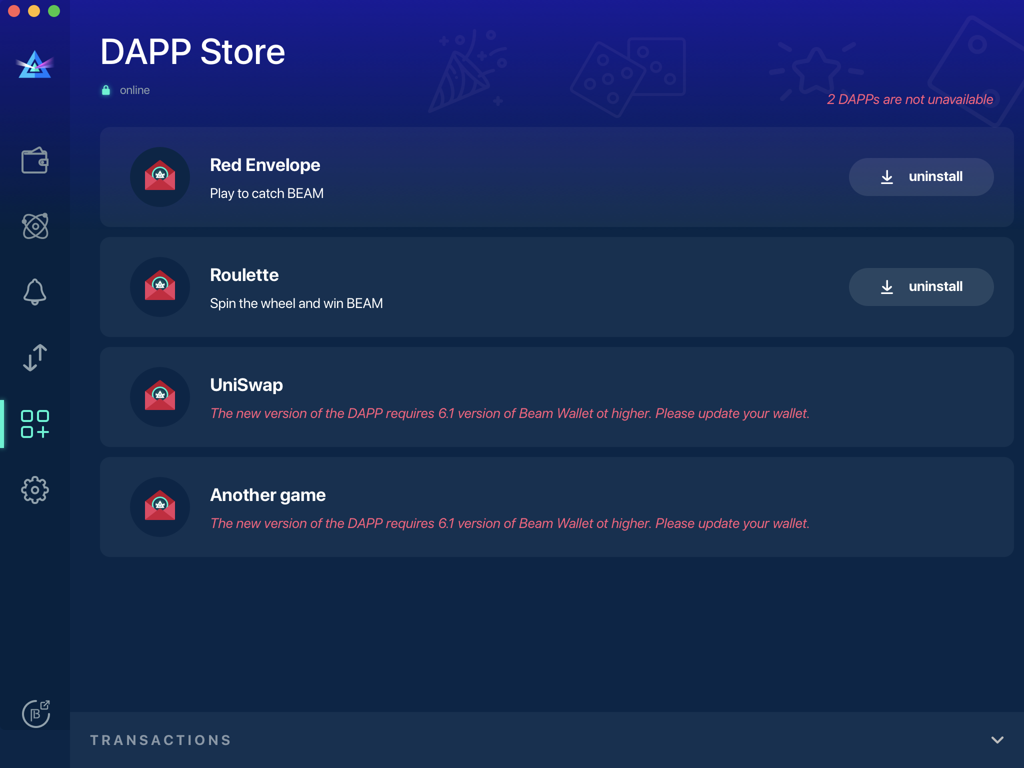 Update wallet Dapp notification (version compatibility) · Issue #664 · BeamMW/beam-ui · GitHub