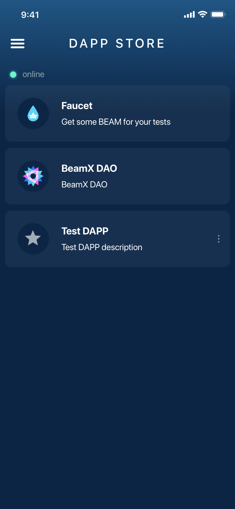 DAPP Store (mobile view) · Issue #806 · BeamMW/beam-ui · GitHub