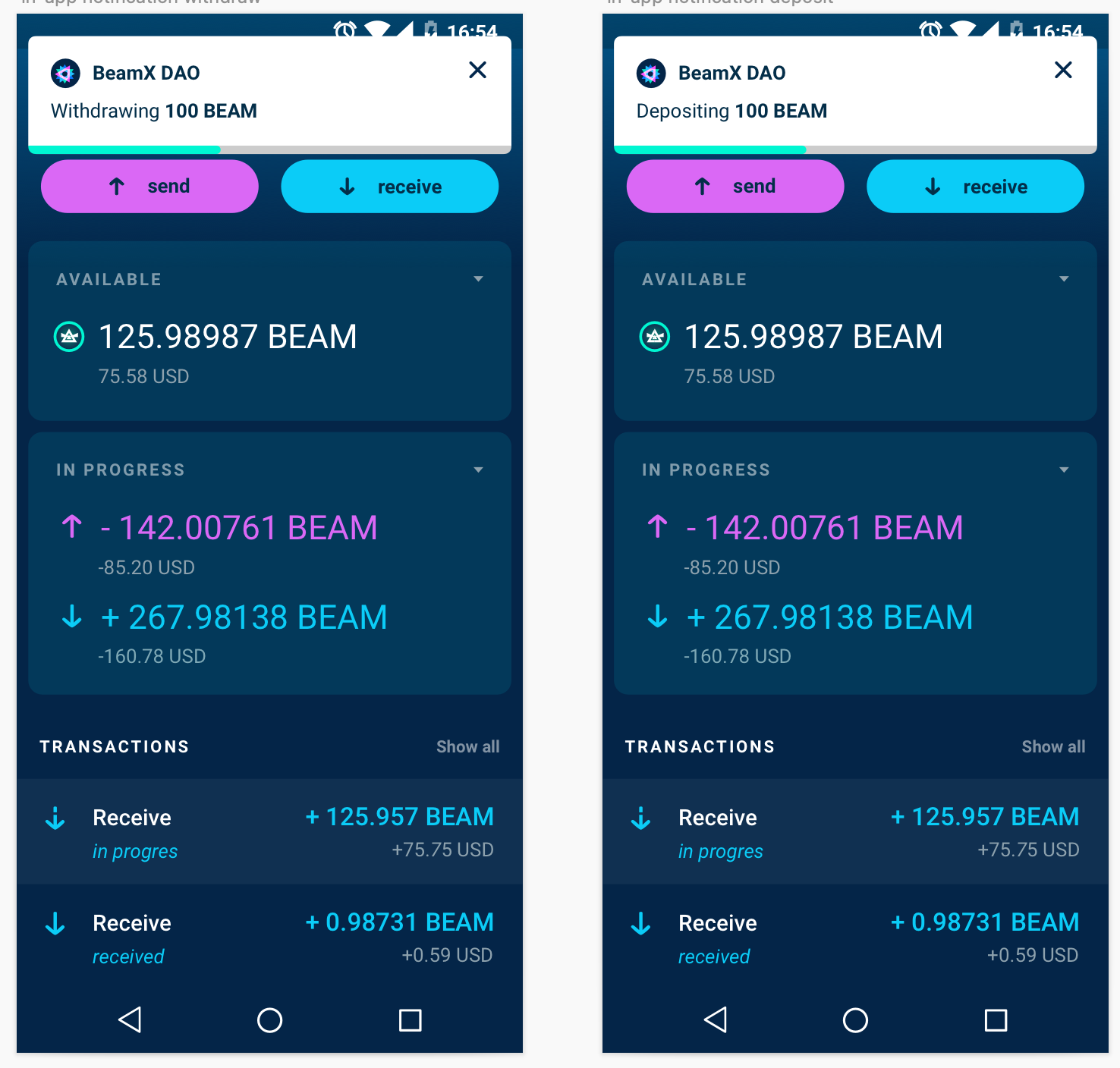 DAPPS notifications · Issue #607 · BeamMW/android-wallet · GitHub