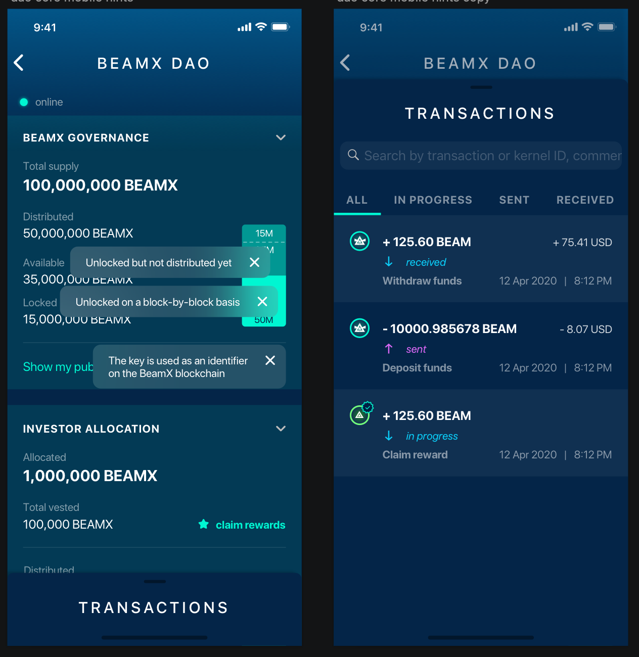 Add DApps transactions - Mobile view · Issue #66 · BeamMW/beam-dapps · GitHub