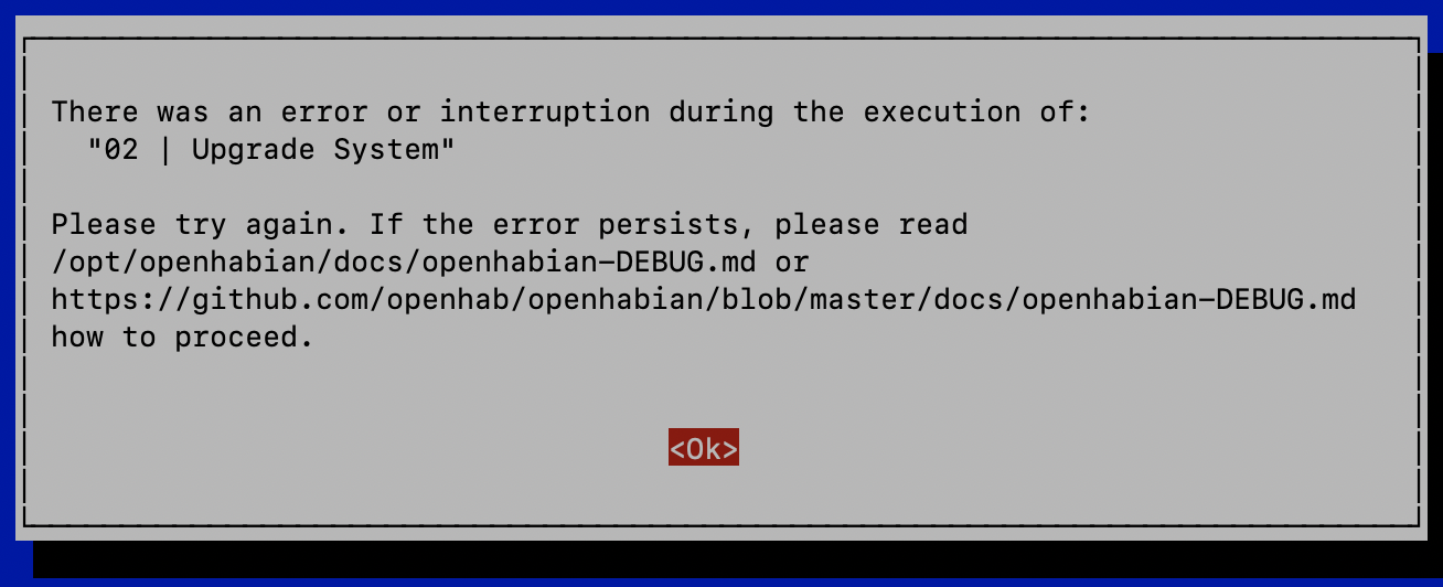 Update failed · Issue #1438 · openhab/openhabian · GitHub