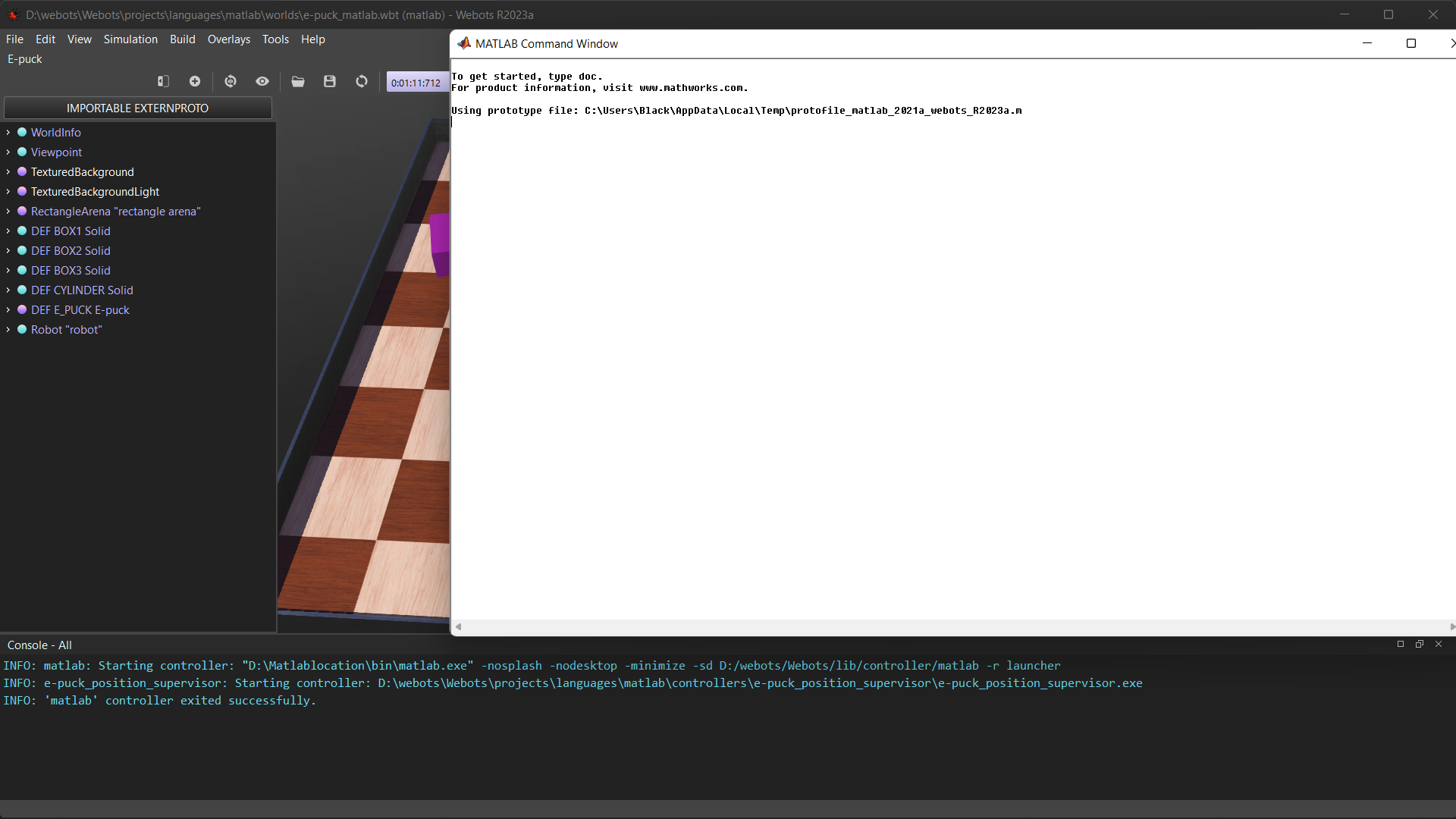 Webots integrated with matlab is not working. Nothing happens and eventually closes. · Issue ...