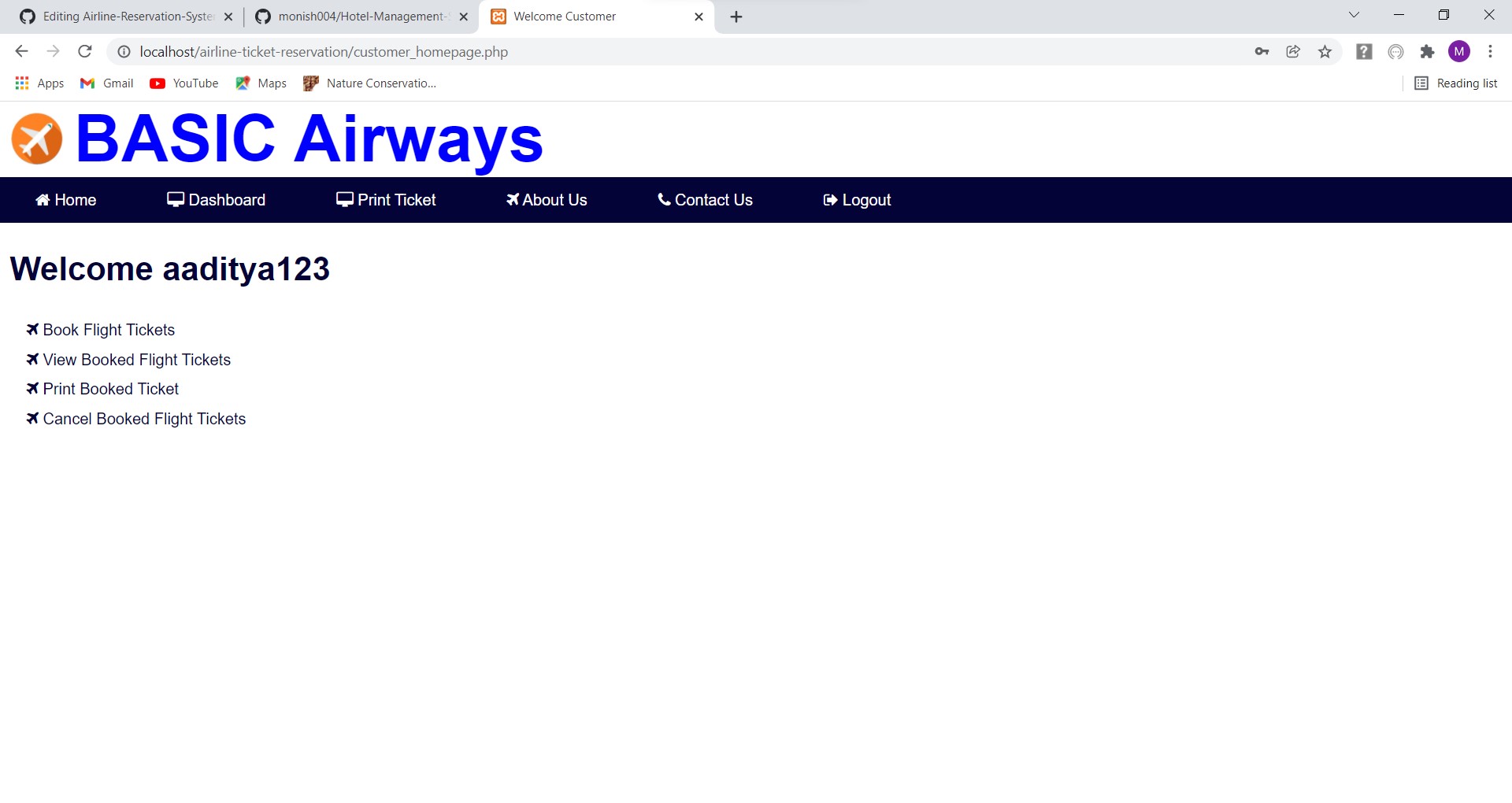 GitHub - monish004/Airline-Reservation-System