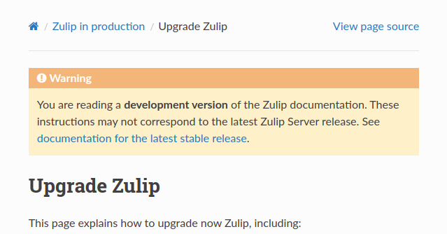 Split /production/upgrade-or-modify.md documentation · Issue #23984 · zulip/zulip · GitHub