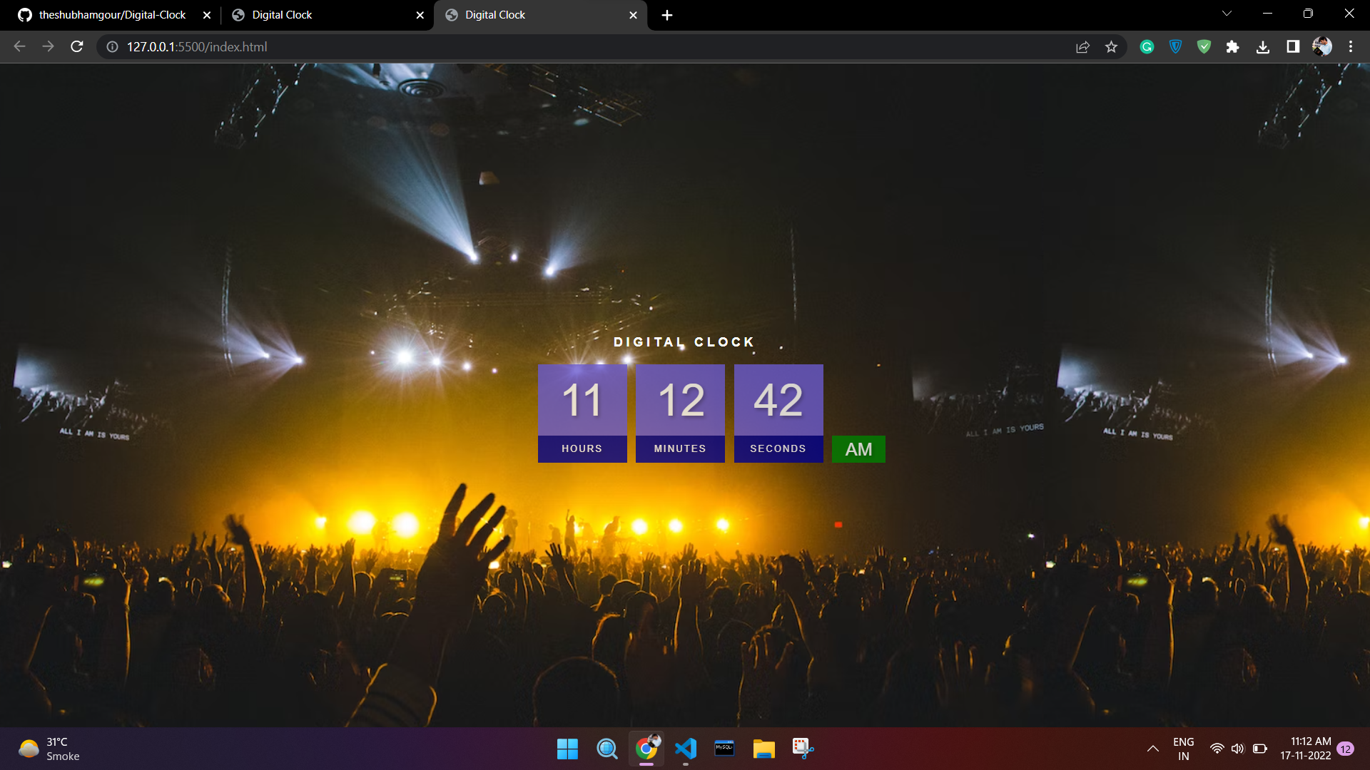 GitHub - theshubhamgour/Digital-Clock: Clocks are useful element for ...