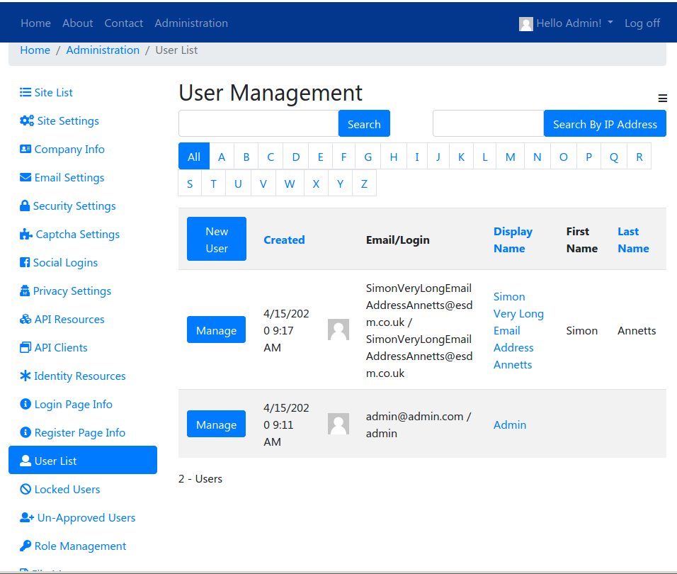 User Management Page - layout issue · Issue #680 · cloudscribe/cloudscribe · GitHub