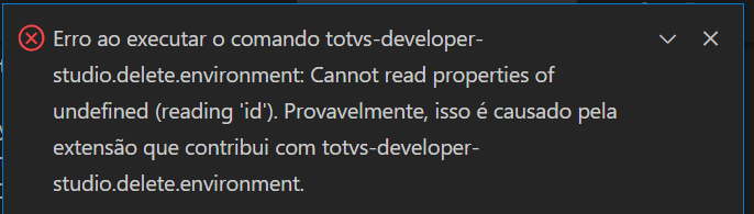 Erro ao tentar excluir um ambiente. · Issue #1022 · totvs/tds-vscode · GitHub