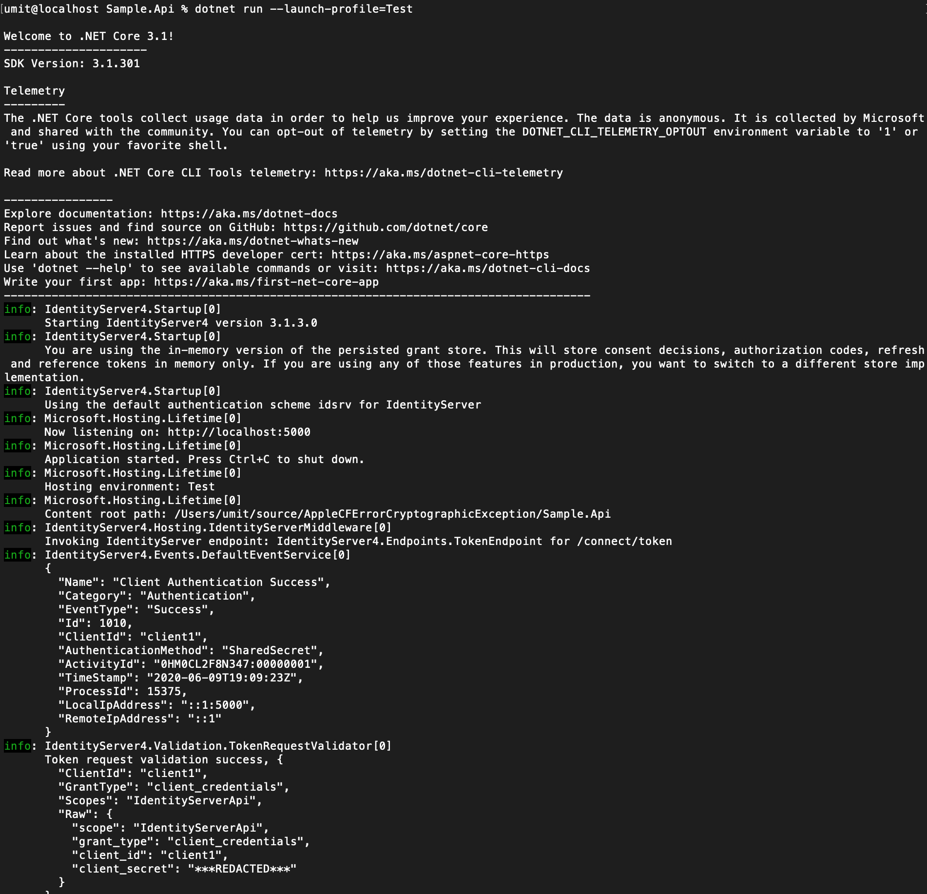 Mac OS X .net core 3.1.1 Self Signed RSA Certificate Interop+AppleCrypto ...