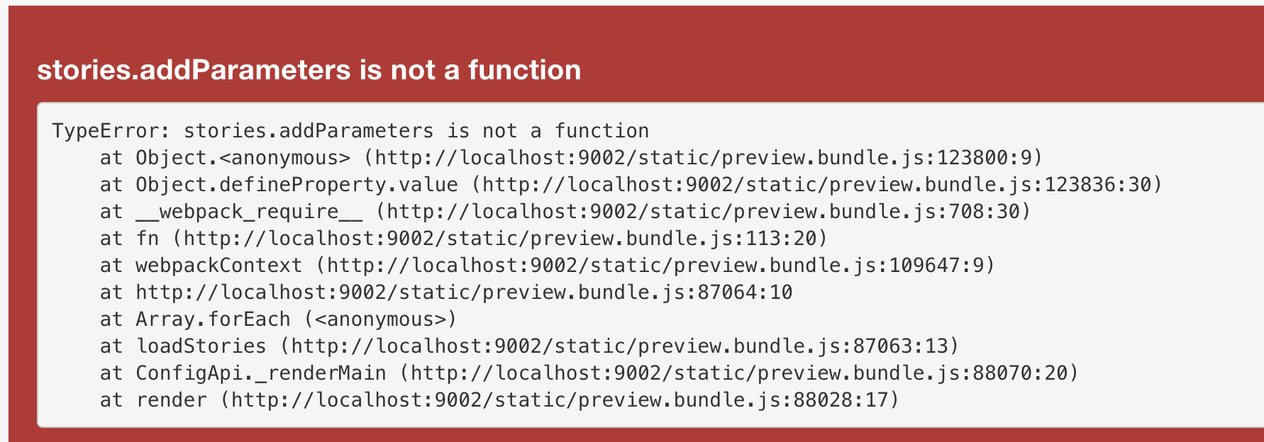 stories.addParameters is not a function · Issue #3998 · storybookjs/storybook · GitHub