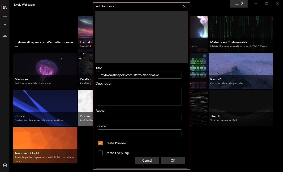 It doesn't generate a preview · Issue #158 · rocksdanister/lively · GitHub