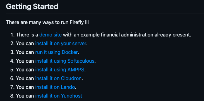 Documentation Fix: Installation Links update · Issue #7436 · firefly-iii/firefly-iii · GitHub