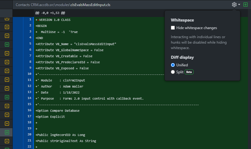 Show full width content for newly added files in split diff display · Issue #13763 · desktop ...