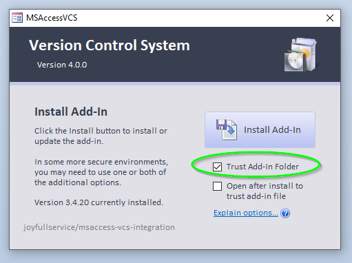 VCS 3.4.17 Hangs During Build (Access Bug) · Issue #302 · joyfullservice/msaccess-vcs-addin · GitHub