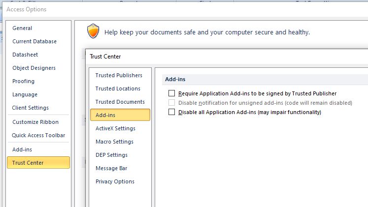 Says Its Installed In The Add In Manager But Its Disabled In The Options Menu · Issue 28