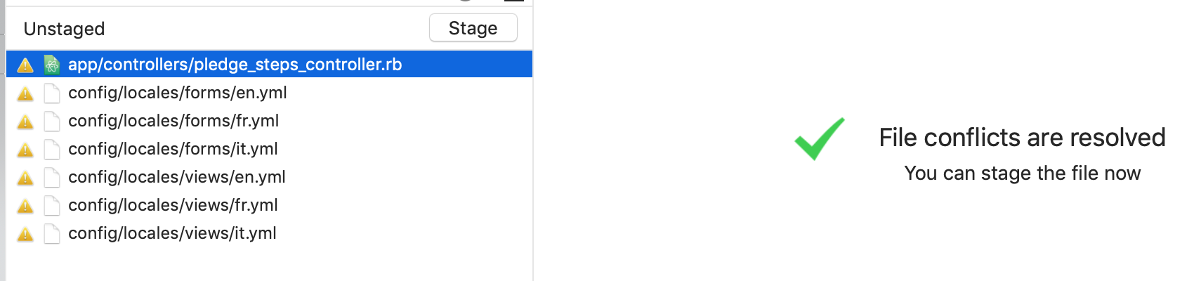 Show Merge Conflict Resolution In List · Issue 1304 · Fork Dev Tracker · Github
