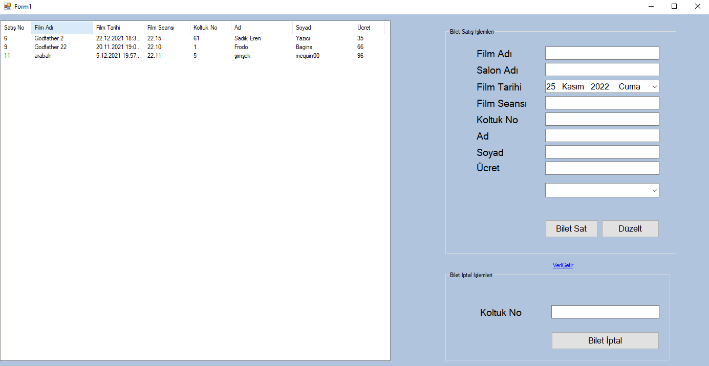 GitHub - SadkEren/Cinema-Automation: Okulda yaptığım bir otomasyon.