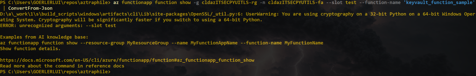 Implement Slot Parameter For Az Functionapp Function Show · Issue 27297 · Azure Azure Cli · Github