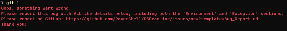 An Exception Occurs When Using Git Autocomplete Commands · Issue 3068 · Powershellpsreadline