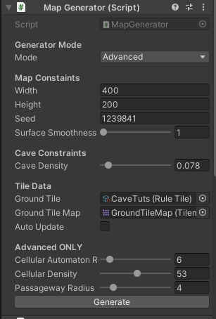 GitHub - tommyyoun/Procedural-Cave-Generator: 2D Cave Generator with customizable options.