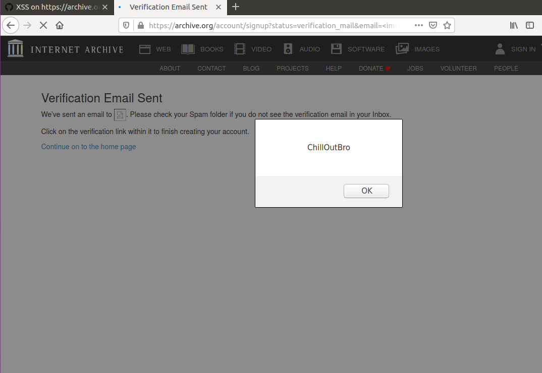XSS on https://archive.org/account/signup endpoint · Issue #3089 · internetarchive/openlibrary ...