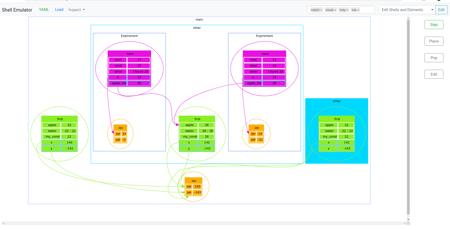 GitHub - hexbatch/shell-game: shell and element simulations